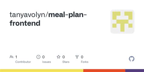 GitHub Tanyavolyn Meal Plan Frontend