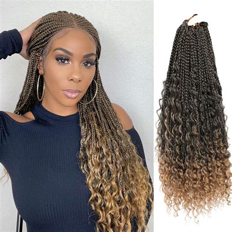 Buy Box Braids Crochet Hair Goddess Box Braid Crochet Hair Ombre Bohemian Box Braids Crochet