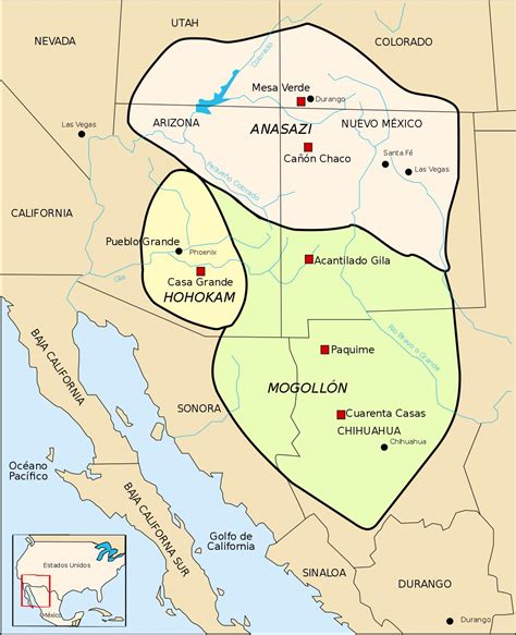Mapa De Mesoamérica Aridoamérica Y Oasisamérica Y CaracterÍsticas
