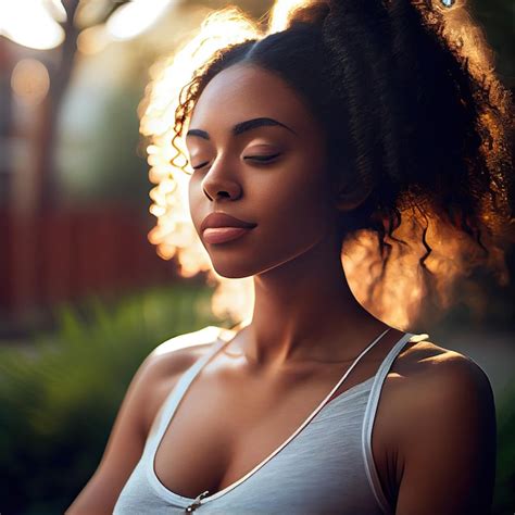 Premium Photo A Young Woman With Her Hair Blowing In The Wind