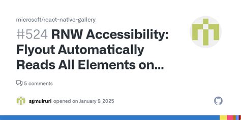 RNW Accessibility Flyout Automatically Reads All Elements On Open