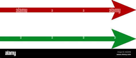 Long Horizontal Arrow Red Green Straight Arrow To The Right Vector