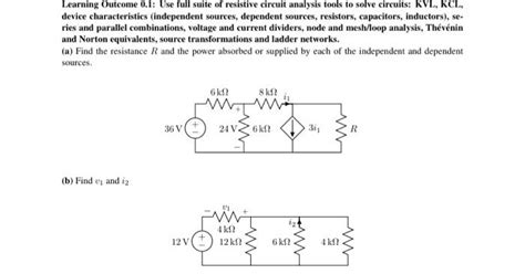 Solved Learning Outcome 01 Use Full Suite Of Resistive