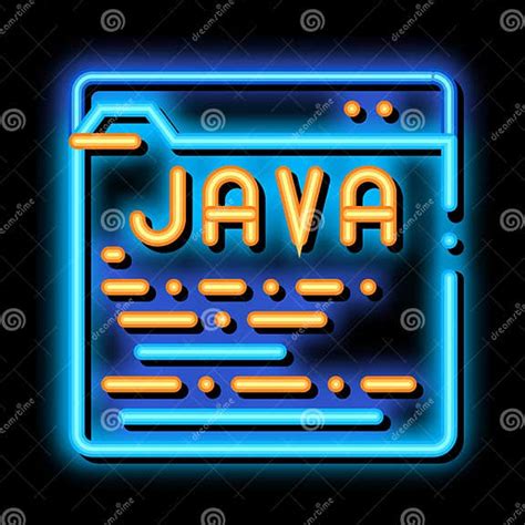 Coding Language Java System Neon Glow Icon Illustration Stock Vector
