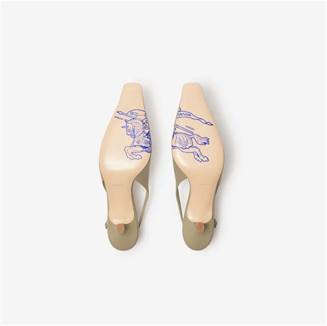 Leather Chisel Slingback Pumps In Field Women Burberry® Official