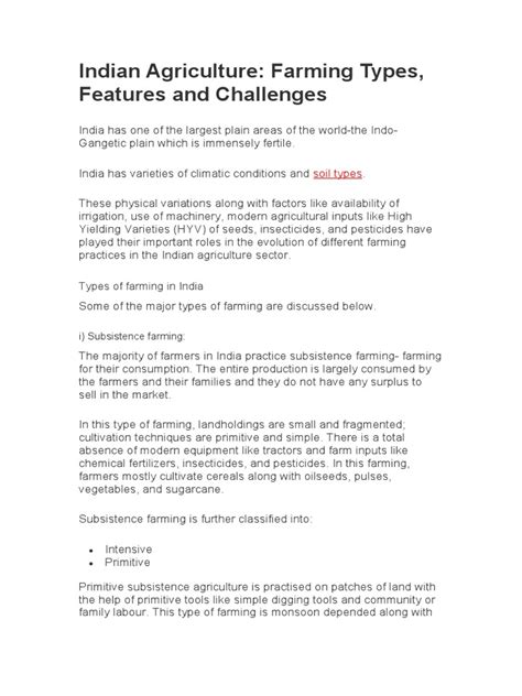 Indian Agriculture Pdf Agriculture Intensive Farming