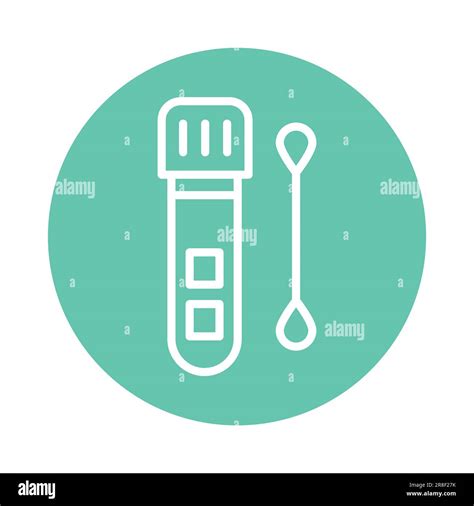 Laboratory Tube With Saliva Test Color Line Icon Isolated Vector Element Outline Pictogram For
