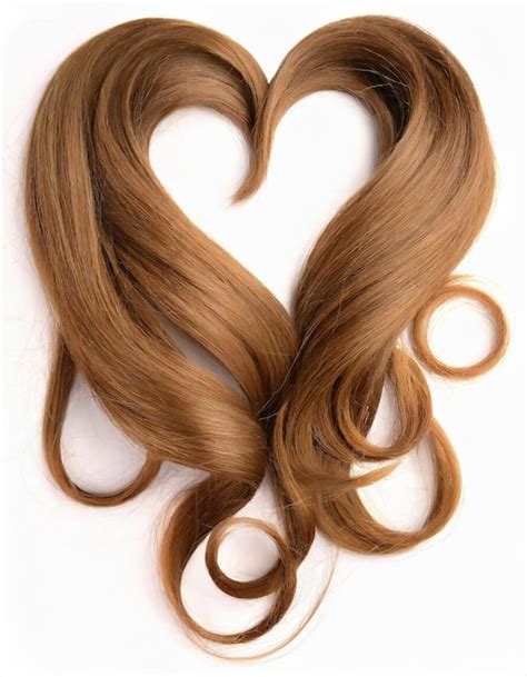 Premium Ai Image Heartfelt Tresses Brown Hair Forming Loves Shape