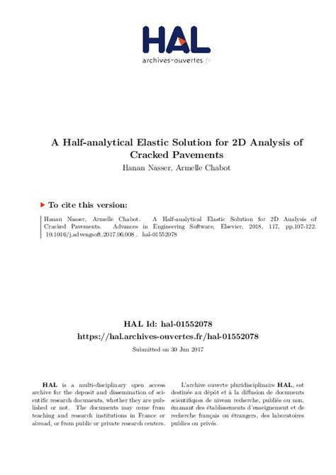 Pdf A Half Analytical Elastic Solution For 2d Analysis Of Cracked