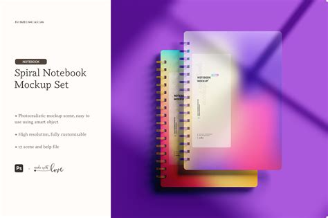 Free Spiral Notebook Mockup Set Mockupnest