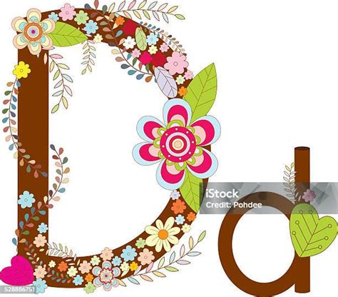 เวกเตอร์ดอกไม้ตัวอักษร D ภาพประกอบสต็อก ดาวน์โหลดรูปภาพตอนนี้ คอมพิวเตอร์กราฟิกส์ ตัว C