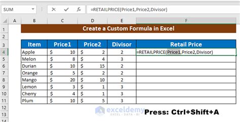 How To Create A Custom Formula In Excel Practical Examples
