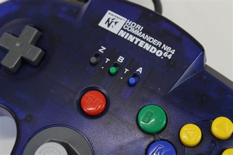 Hori Commander Turbo Controller Nintendo 64 Clear Midnight Blue 710