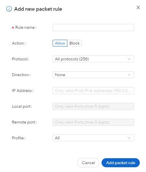 Firewall Advanced Packet Rules
