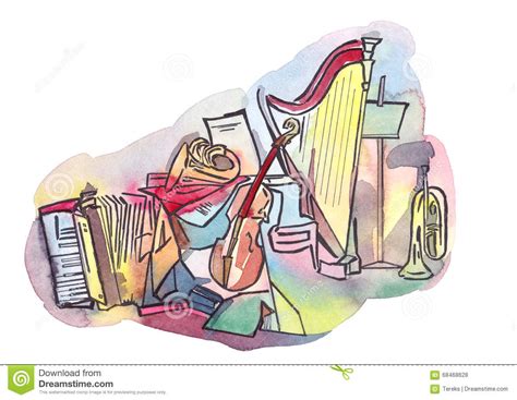 Musical Still Life Stock Illustration Illustration Of Fashion