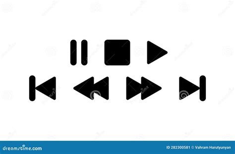 Set Of Media Player Button Icons Play And Pause Buttons Video Audio Player Eps Stock Vector