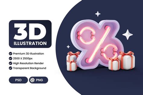 멋진 3d 일러스트레이션을 사용한 디지털 마케팅 및 전자상거래 판매 렌더링 프리미엄 Psd 파일