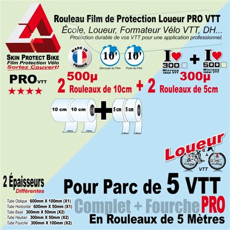 Rouleau Film Protection cadre parc VTT kit complet pour Loueur Mixage épaisseur