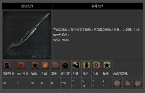 《血源：诅咒》全武器数据及获取条件一览 武器收集攻略完整页 乐游网