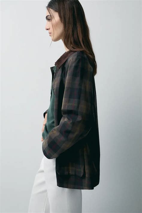Cotton Jacket With Contrasting Corduroy Mackenzie Checks Eseoese