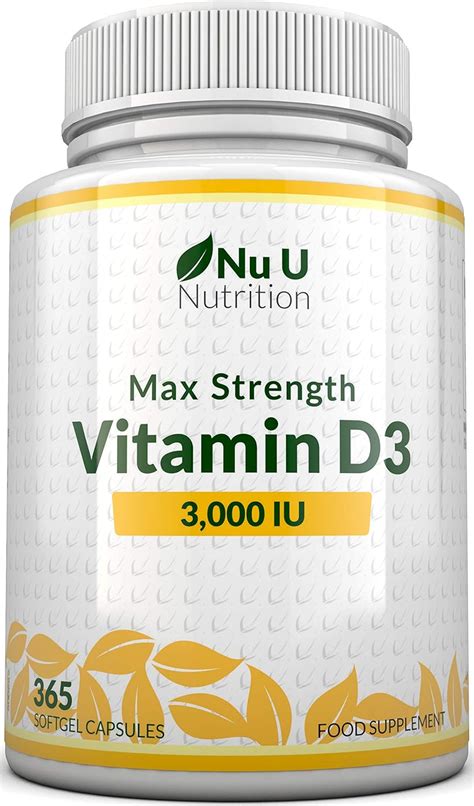 Vitamin D 3000 Iu 365 Softgels Full Year Supply Triple Strength