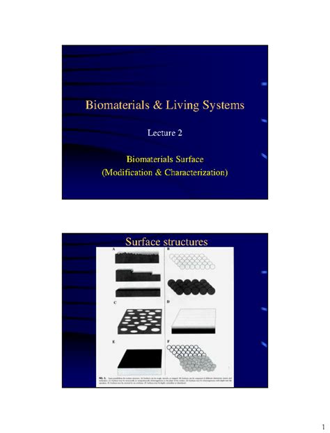 2015 Lecture 2 Biomaterials Surface Modification And Characterization Biomaterials And Living