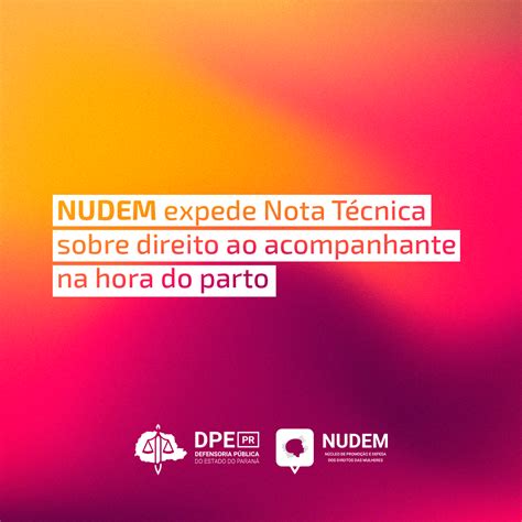 NUDEM expede Nota Técnica sobre direito ao acompanhante na hora do