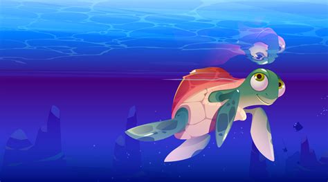 Cartoon Sea Turtle Nemo