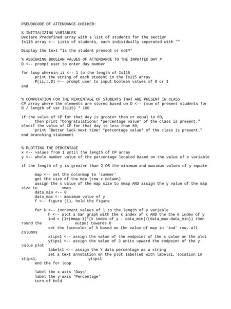 Ict01 Attendance Checker Pseudocode Pdf