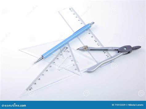 Pair Of Compasses Drawing Circle On A Paper Stock Image Image Of
