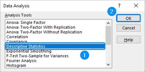 how to get summary statistics in excel using analysis toolpak excel