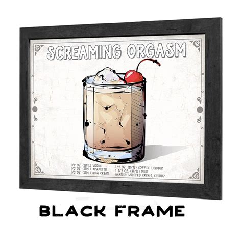 Screaming Orgasm Cocktail Recipe Wall Art Beverage Artwork Etsy