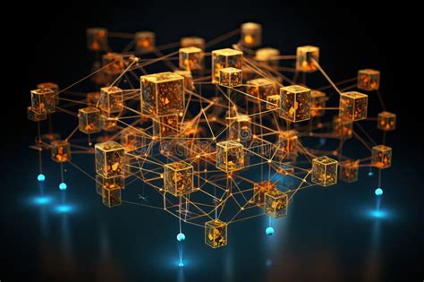 Blockchain Structure With Cryptocurrency Transaction Stock Illustration