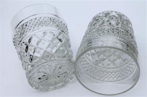Anchor Hocking Wexford Waffle Pattern Glass Tumblers Double Old