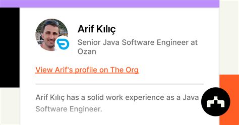 Arif Kılıç Senior Java Software Engineer At Ozan The Org