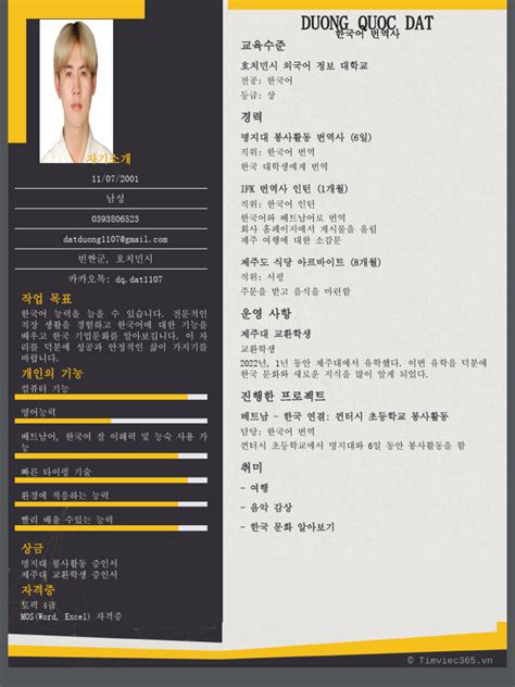 Cv Korean Pdf