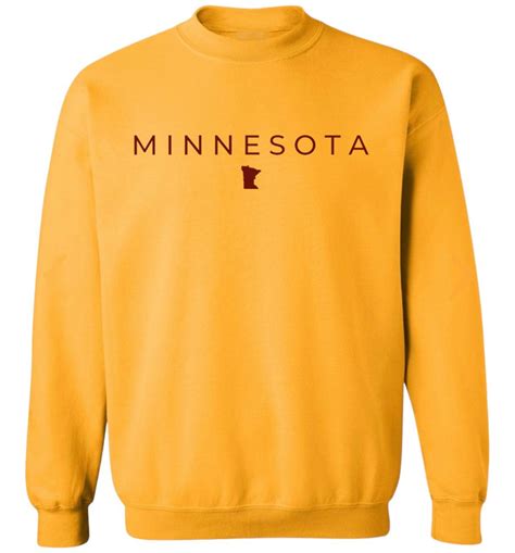 Minnesota Crewneck Sweatshirt Gold With Maroon Mn Alumni Market