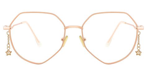 Epilogue Pink Golden Geometric Exquisite Metal Eyeglasses