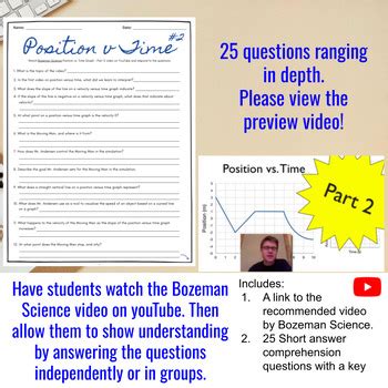 Physics Position Vs Time Graph Part Video Comprehension Bozeman Science