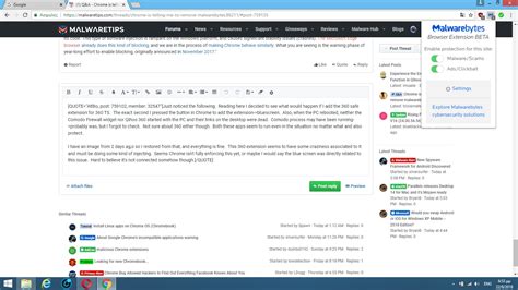 advice request chrome is telling me to remove malwarebytes