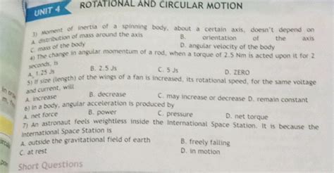 ROTATIONAL AND CIRCULAR MOTION 3 Moment Of StudyX