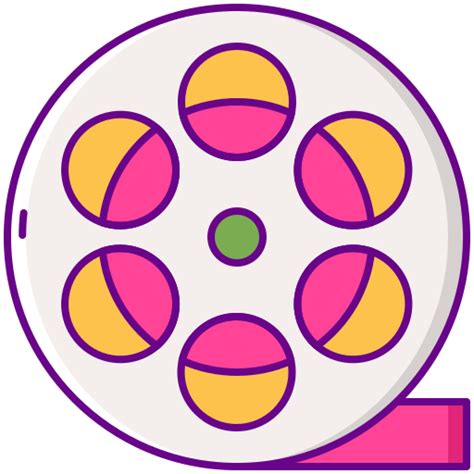 Film Reel Flaticons Lineal Color Icon