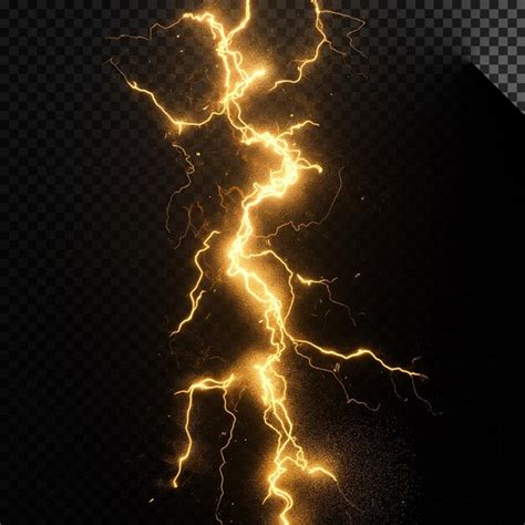 A Lightning Bolt And Its Shadow On A Black Background Premium Ai