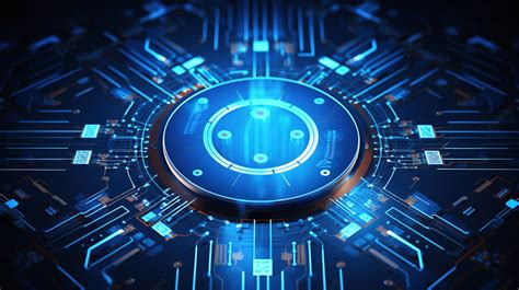 Circular Blue Cybernetic Scheme Futuristic Vector Illustration With