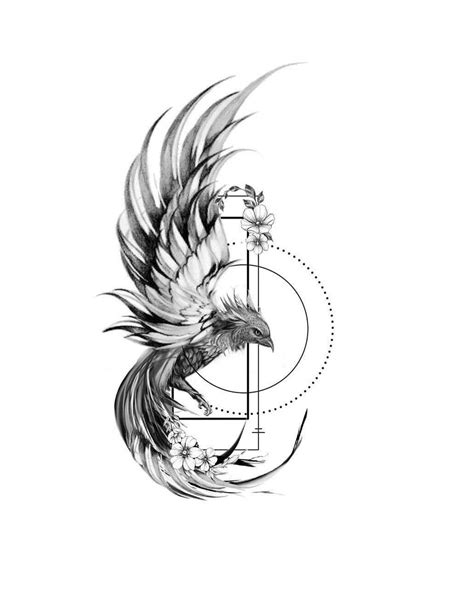 50 Best Flying Phoenix Tattoos Sketch And Design With Meanings Sketch