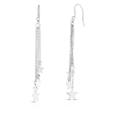 Star Dangle Earrings In Sterling Silver Helzberg Diamonds