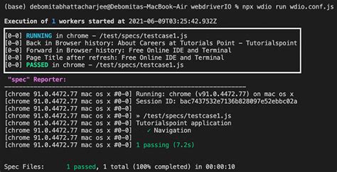 Webdriverio Browser Navigation Commands