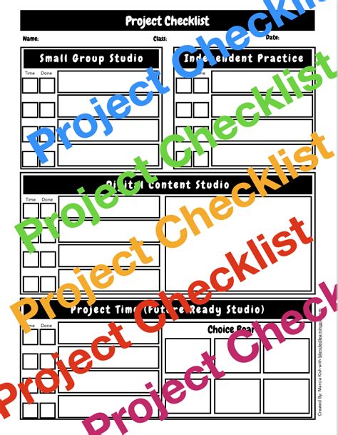 Project Deployment Checklist For Teachers Project Based Learning Classroom Tool Small Group
