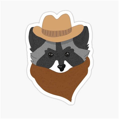Western Cowboy Raccoon Sticker For Sale By Thepunchypoodle Redbubble