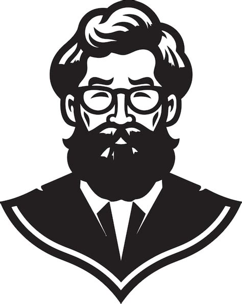 Premium Vector A Drawing Of A Man With Glasses And A Tie On It